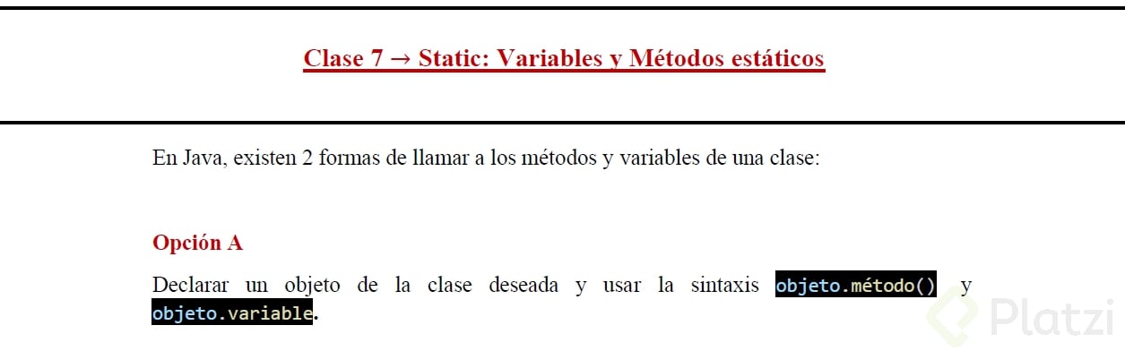 Static: Variables y Métodos Estáticos Static: Variables y Métodos Estáticos